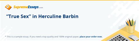 Read «“true Sex” In Herculine Barbin Essay Sample For Free At