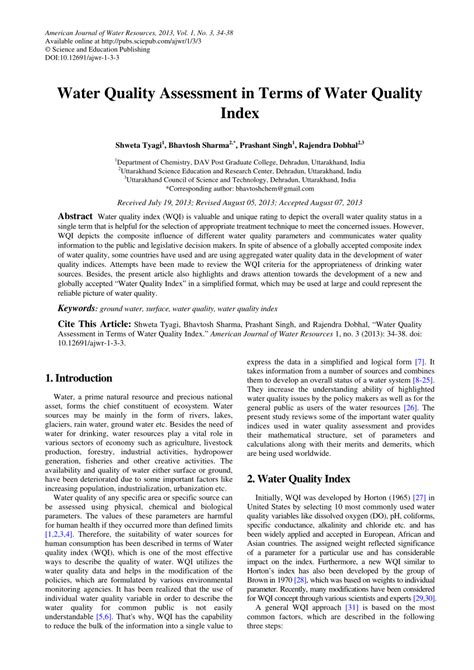 water quality index malaysia pdf irene metcalfe