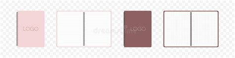 Notebook Memo Notepad Binder Vector Note Pad Or Diary With Lined And Squared Paper Page