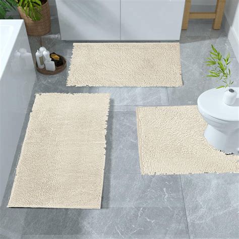 Eider And Ivory™ Lleyton 3pcs Chenille Plush Bathroom Rug Set Wayfair Canada