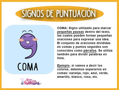 Para qué sirve el signo de la coma Educación Activa