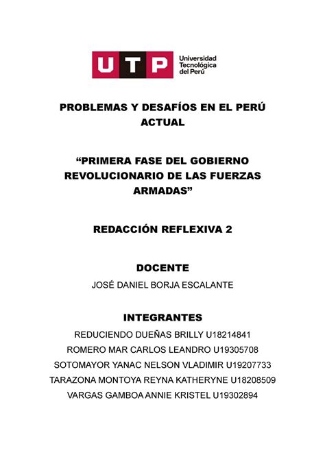 redación reflexiva 2 del curso problemas PROBLEMAS Y DESAFÍOS EN EL