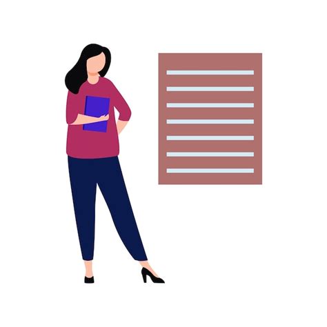 Premium Vector The Girl Is Looking At The Document Paper Premium Vector The Girl Is Looking At The Document Paper