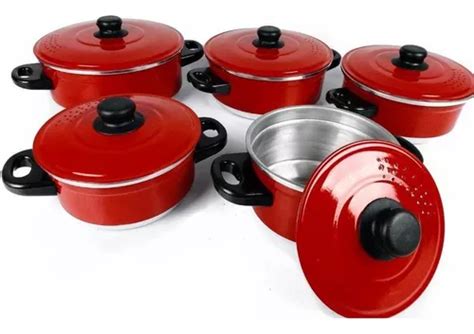 Jogo De Panela Sophia 5 Peças Vermelha Tenesin Mercadolivre