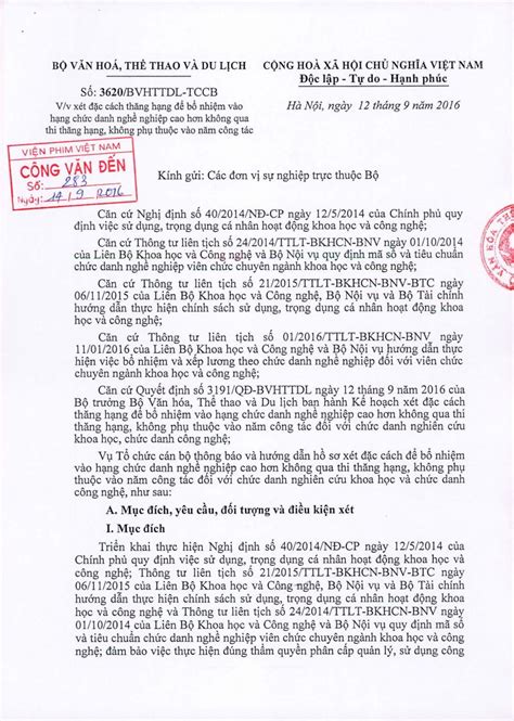 Văn bản hành chính Viện Phim Việt Nam