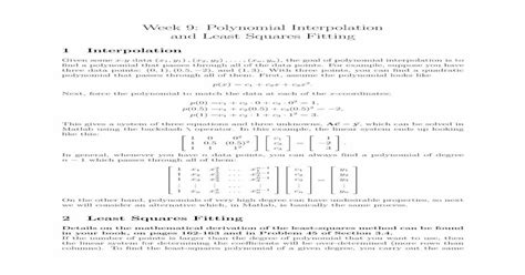 download pdf week 9 polynomial interpolation and least squares