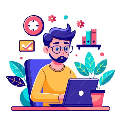 Developer Coding With Error Frustrated Vector Illustration Premium Ai
