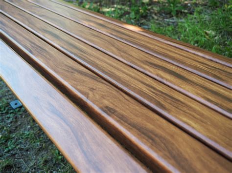 Squatter ‘wood Look Slatted Flat Bench Seat Aluminium Seating