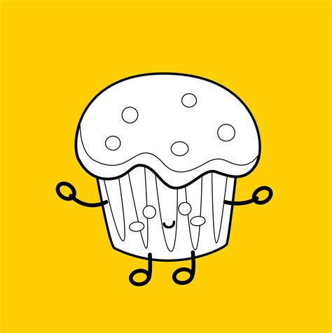 Cute Muffin Cupcake Food Breakfast Menu Planner Cartoon Digital Stamp
