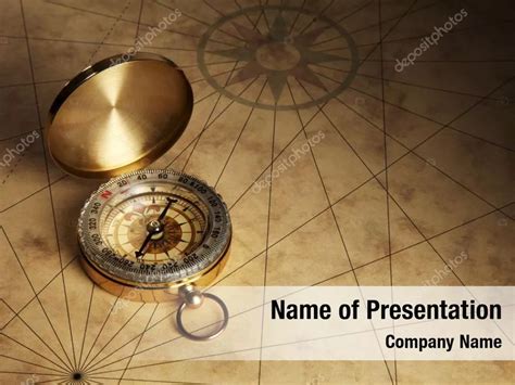 Compass Close View Old Paper Powerpoint Template Compass Close View Old Paper Powerpoint