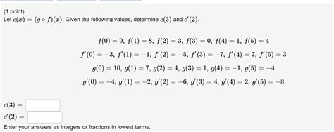 Solved Point Let C X Gf X Given The Following Chegg