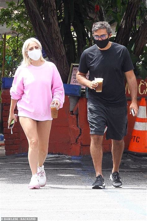 Lady Gaga Flashes Her Legs In Pink Sweatshirt And Matching Trainers
