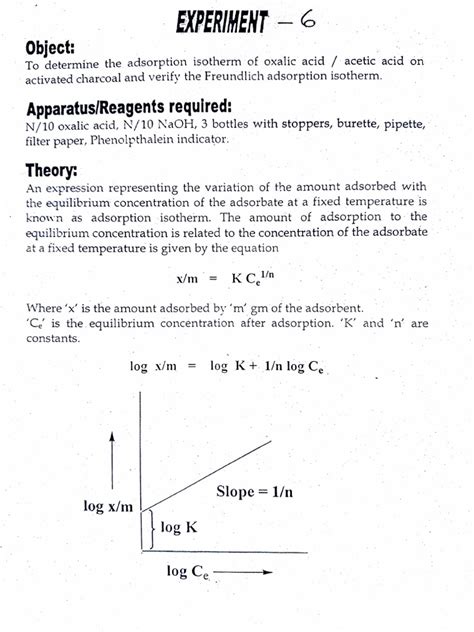 Adsorption Isotherm Exp Pdf Adsorption Chemical Process Engineering