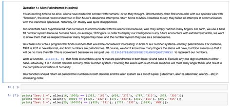 Solved Question 4 Alien Palindromes 4 Points Its An