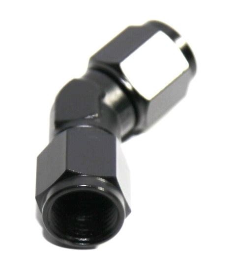 Black An6 Female To 6an An 6 Female 45 Degree Flare Swivel Fitting