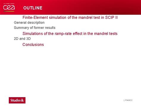 Simulation Of The Mandrel Test Scip Meeting Nykping