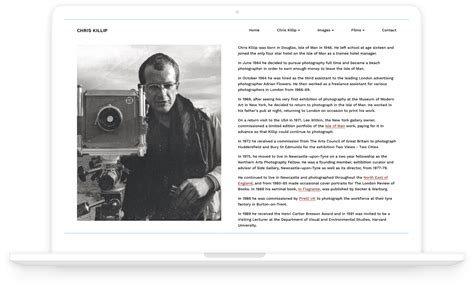 New Squarespace Website For Chris Killip — Brighter Side