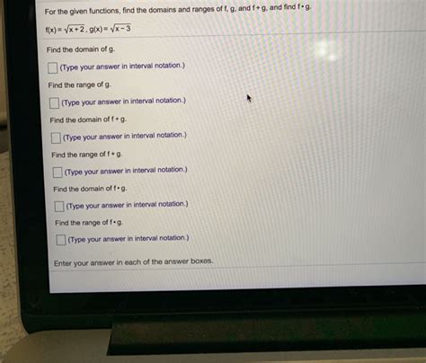 Solved For The Given Functions Find The Domains And Ranges