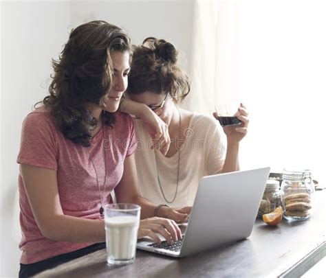 Lesbian Couple Together Indoors Concept Stock Image Image Of Female