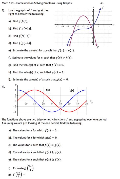 Solved Math 119 Solving Problems Using A Graph Name Homework