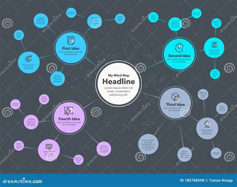 Simple Infographic For Mind Map Chart Template With Place For Your