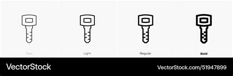Key Icon Thin Light Regular And Bold Style Design Vector Image