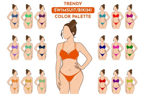 Combinação De Cores De Biquíni De Moda Multicolorida Para O Design De
