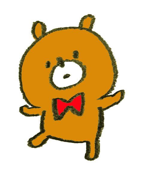 おどけて見せるも表情が乗り気じゃない熊のイラスト ゆるくてかわいい無料イラスト素材屋「ぴよたそ」