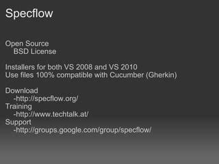 Bdd Net Frameworks Ppt