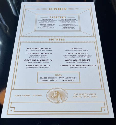 Menu at Diner Bar Austin, Austin