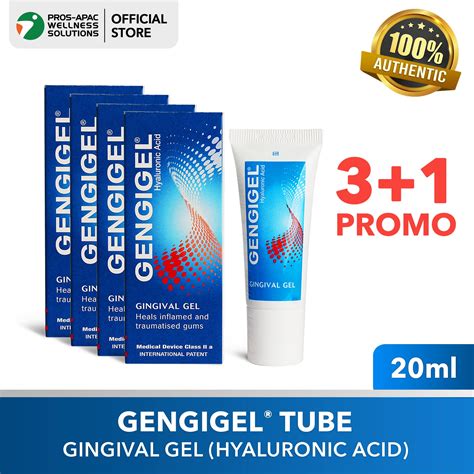Gengigel Tube 20ml Bundle Of 4 Gingival Gel Hyaluronic Acid For