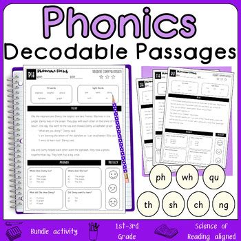 Ph Wh Ch Sh Th Ng Qu Phonics Fluency Decodable Reading Passages