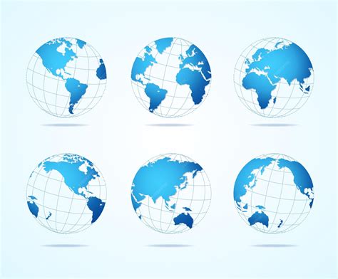 Premium Vector Map Globe Set Vector