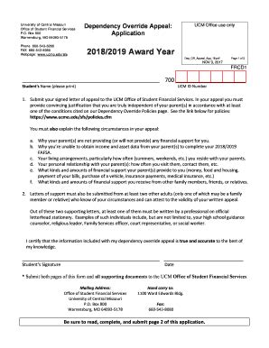 Fillable Online Dependency Override Appeal Fax Email Print PdfFiller
