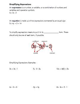 PEMDAS Simplifying Expressions And Solving For X Guided Notes