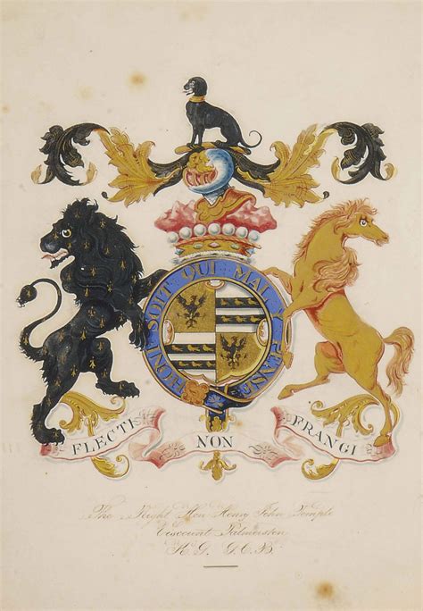 English School 19th Century An Armorial Design For The Right Hon
