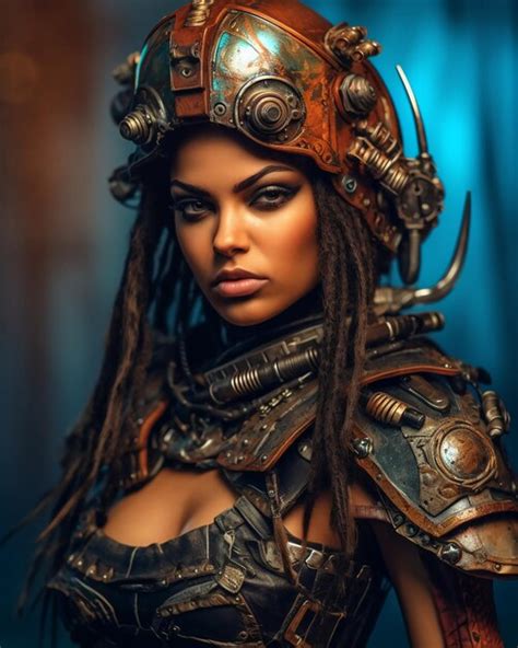 Premium AI Image Warrior Of The Future In The Apocalyptic Era