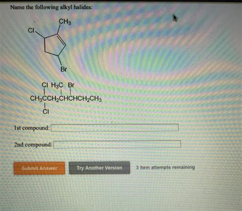 Solved Name the following alkyl halides: | Chegg.com