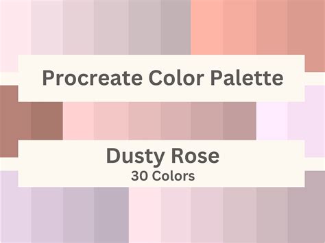 Procreate Color Palette Dusty Rose Procreate Color Palette For Ipad Color Swatches Digital