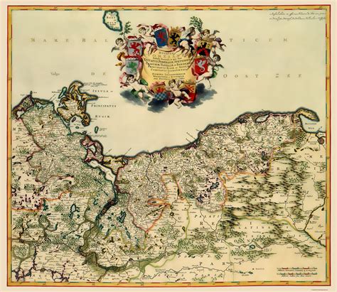 Historic Map Pomerania Germany Poland De Wit 1688 Vintage Wall A Maps Of The Past