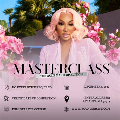 Diy Masterclass Flyer Canva Template Editable Canva Flyer Online Course