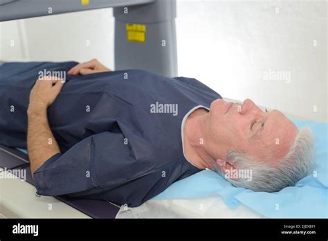 Medical Ultrasound Diagnostic Machine And Laying Patient Stock Photo
