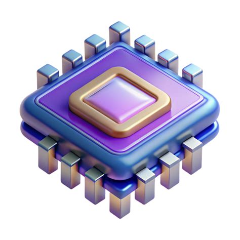 Beautiful Artistic Quantum Computer Processor No Background With