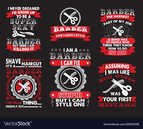 Barber Quote Set Bundle Good Royalty Free Vector Image