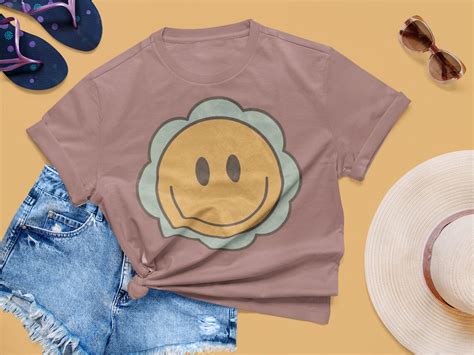 Vintage Smiley Face Retro T Shirt Womens T Shirt T Etsy