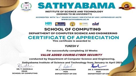 Yukesh V On Linkedin Connections Cse Cyber Cybersecurity Valueaddedcourse Certification…