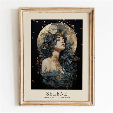 Kna Prints 1 Pc Poster Selene Greek Goddess Of The Moon Wall Art
