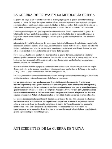 La Guerra De Troya En La Mitología Griega Descargar Gratis Pdf