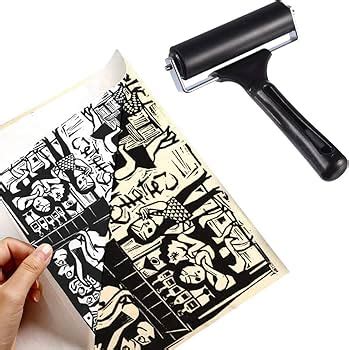 Stamp Roller Frienda 6 Pcs 47 Inches Rubber Roller Black Rubber Brayer