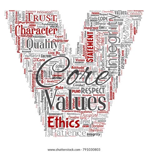 Vector Conceptual Core Values Integrity Ethics Stock Vector Royalty